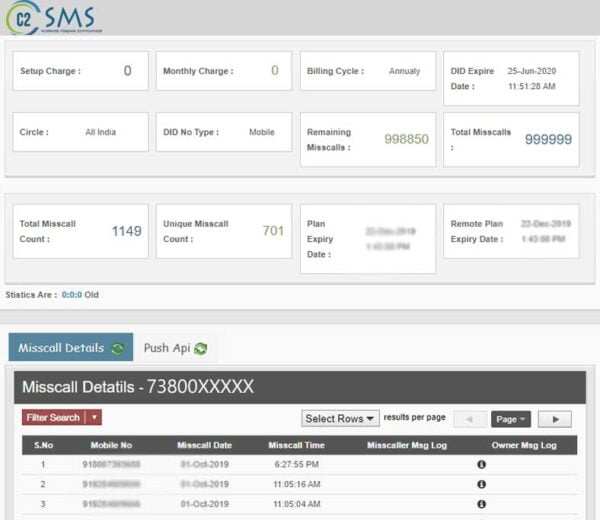 Missed Call Service / You can select a unique 10-digit or a toll free ...